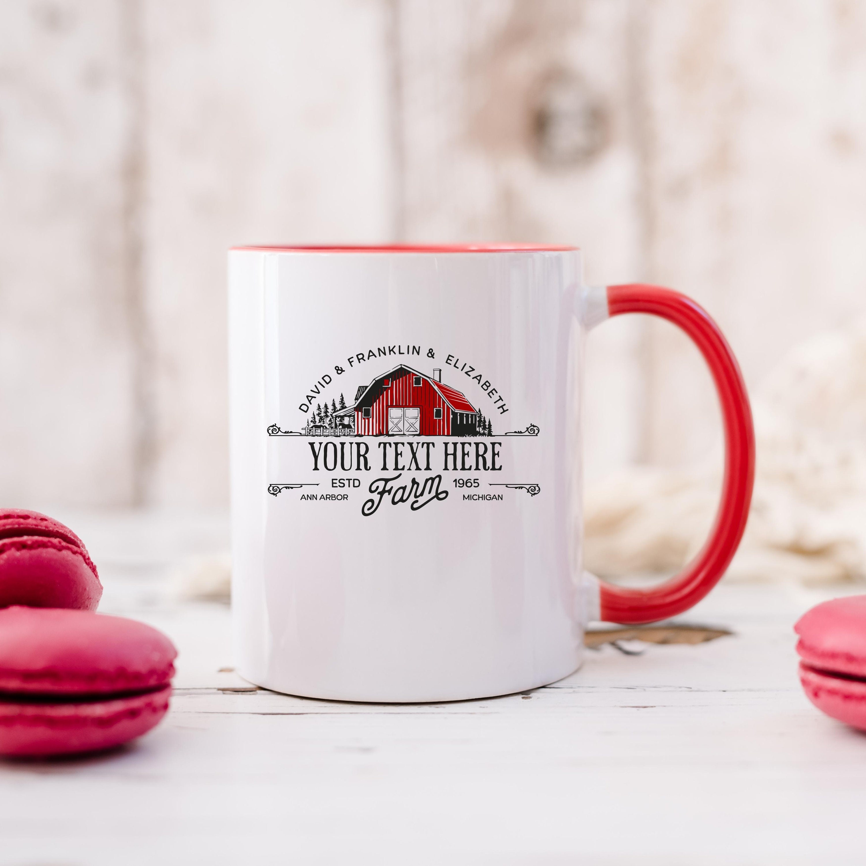 Custom Red Barn Mug Personalized Farm Mug Red Barn Family Farm Gift ...