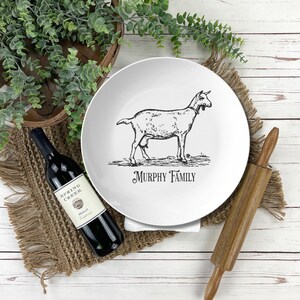 Goat Dinner Plate Goat Custom Plate Family Gift Goat Lover Plate ...