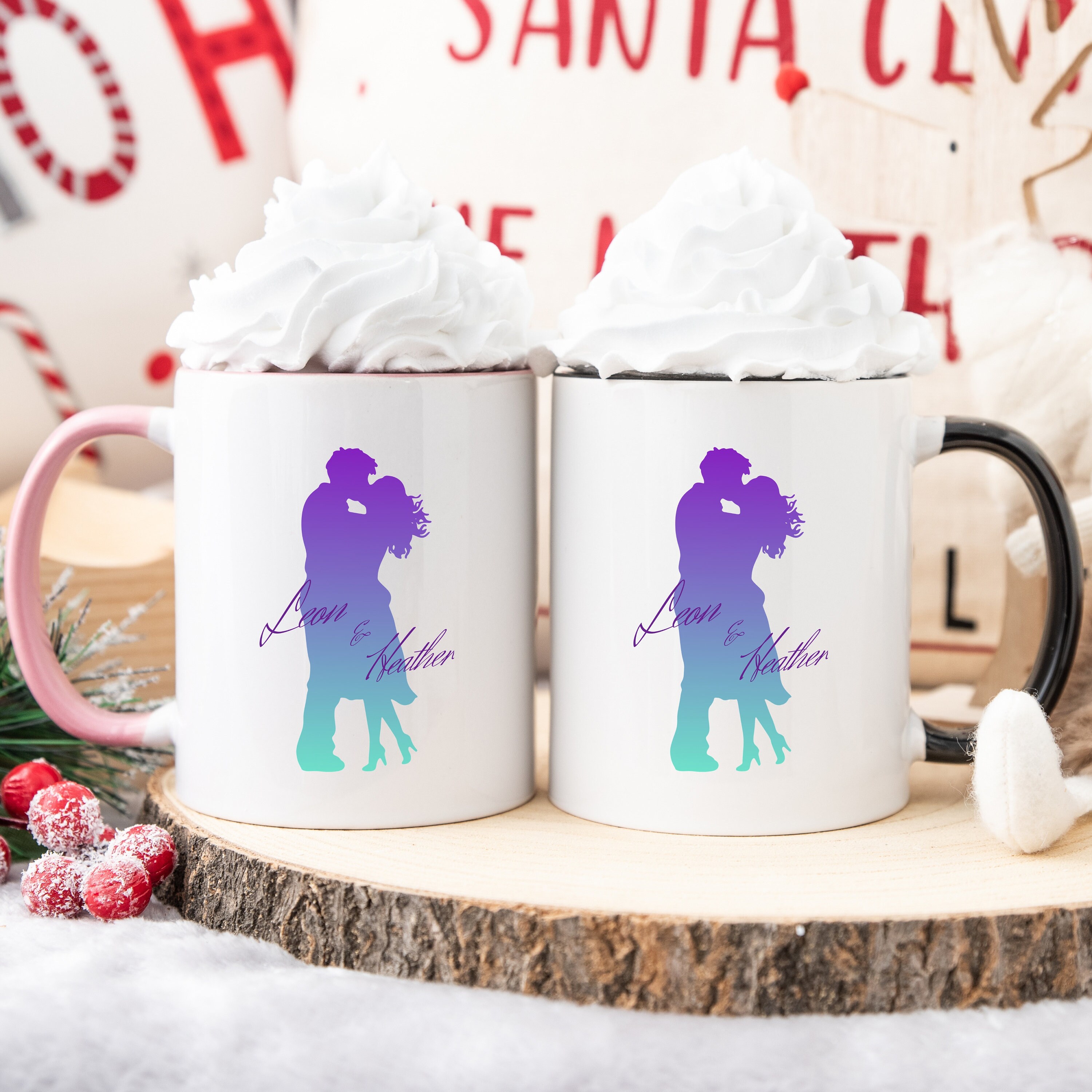 Custom Couple Mug Set With Name Valentines Day Gift for Couple Newlywed ...