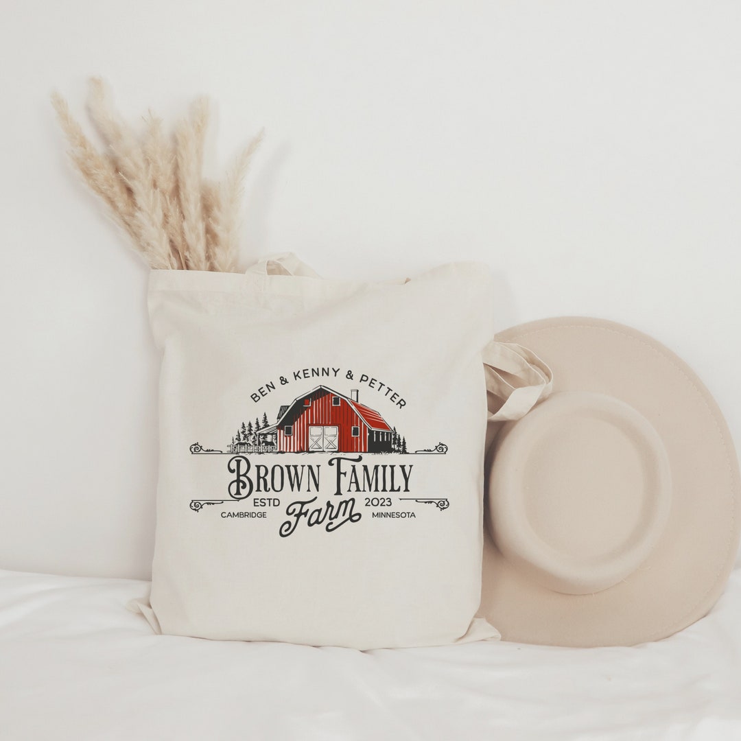 Personalized Red Barn Christmas Tote: Farm Family Gift - Etsy