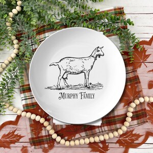Goat Dinner Plate Goat Custom Plate Family Gift Goat Lover Plate ...