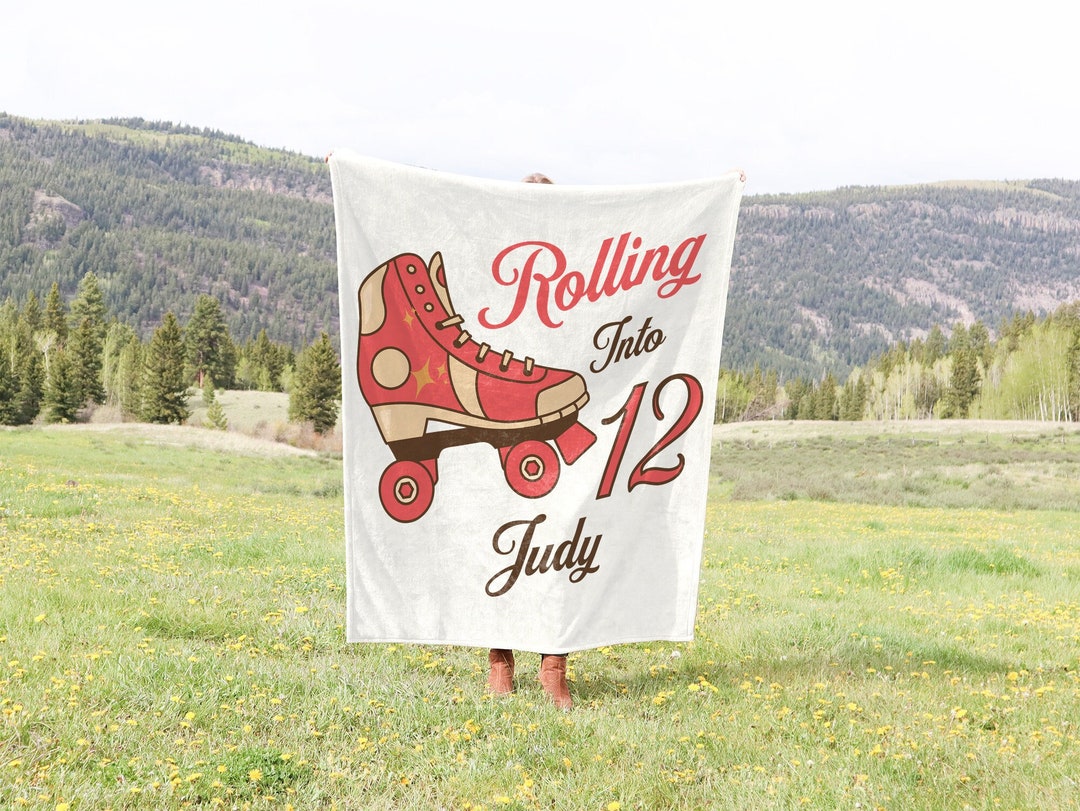 Custom Roller Skate Blanket Roller Skating Gift for Birthday Kid ...