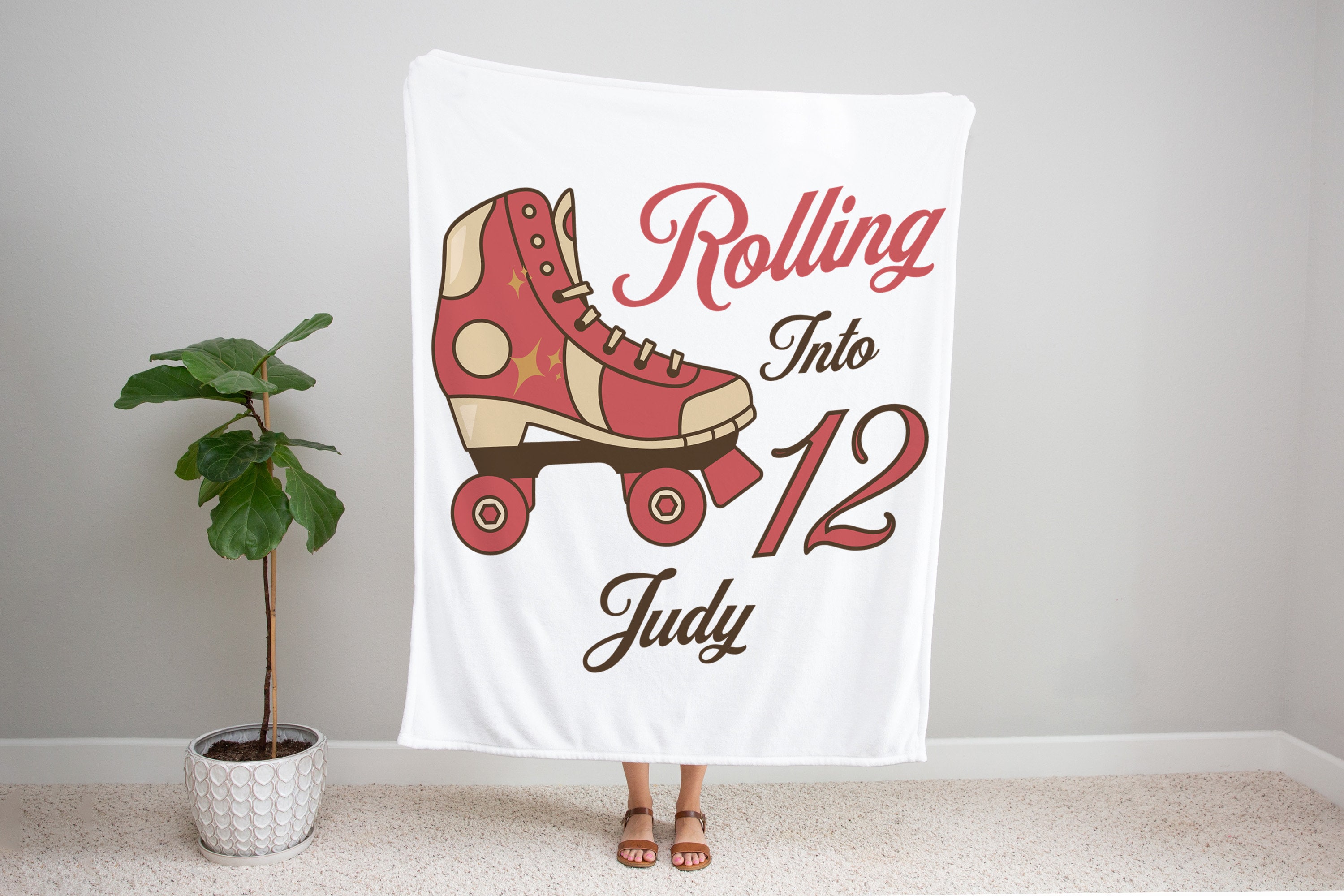 Custom Roller Skate Blanket Roller Skating Gift for Birthday Kid ...
