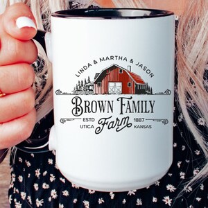 Custom Red Barn Mug Personalized Farm Mug Red Barn Family Farm Gift ...