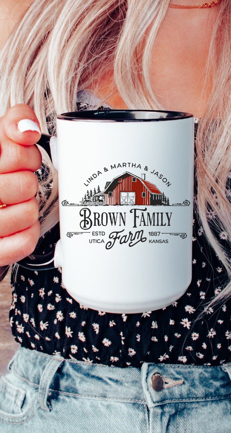 Custom Red Barn Mug Personalized Farm Mug Red Barn Family Farm Gift ...