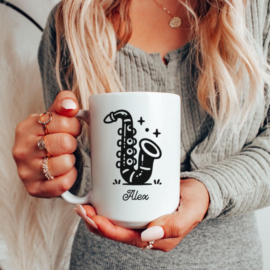 Custom Saxophone Mug Saxophone Gift for Orchestra Saxophone Player Mug ...