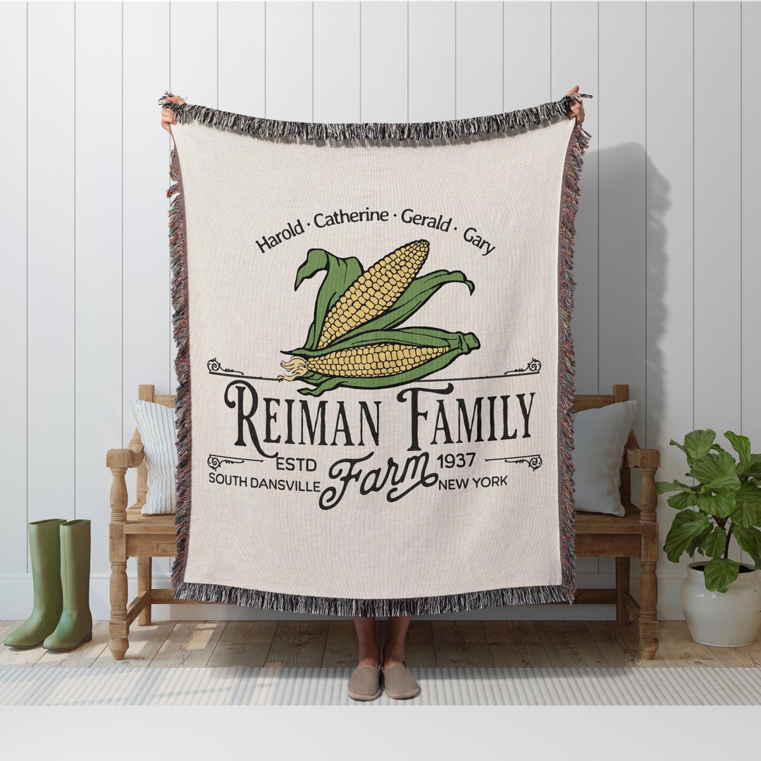 Personalized Corn Woven Blanket Corn Field Gift Farmer Harvest Gift ...