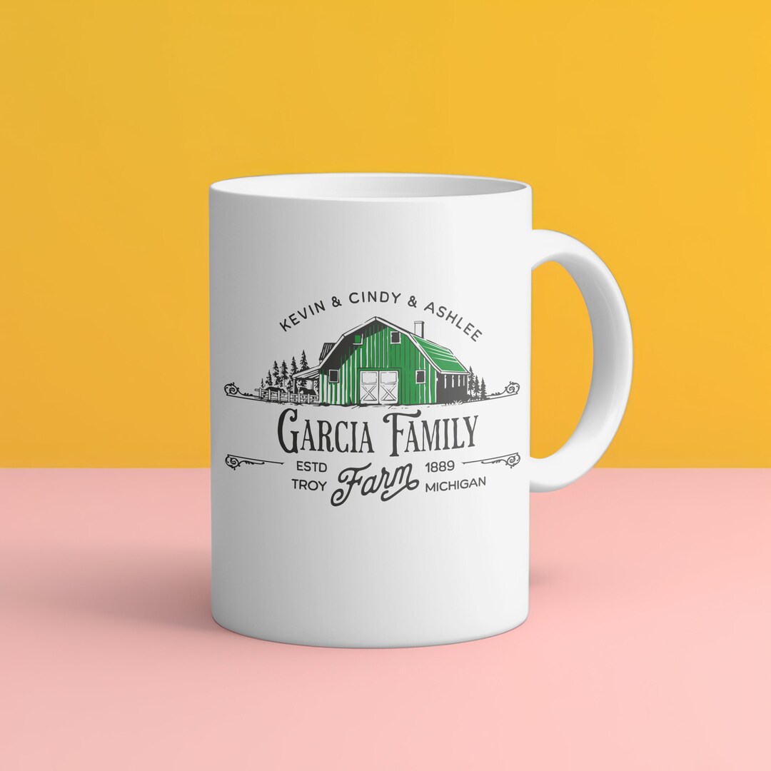 Personalized Green Barn Mug: Family Farm Gift - Etsy