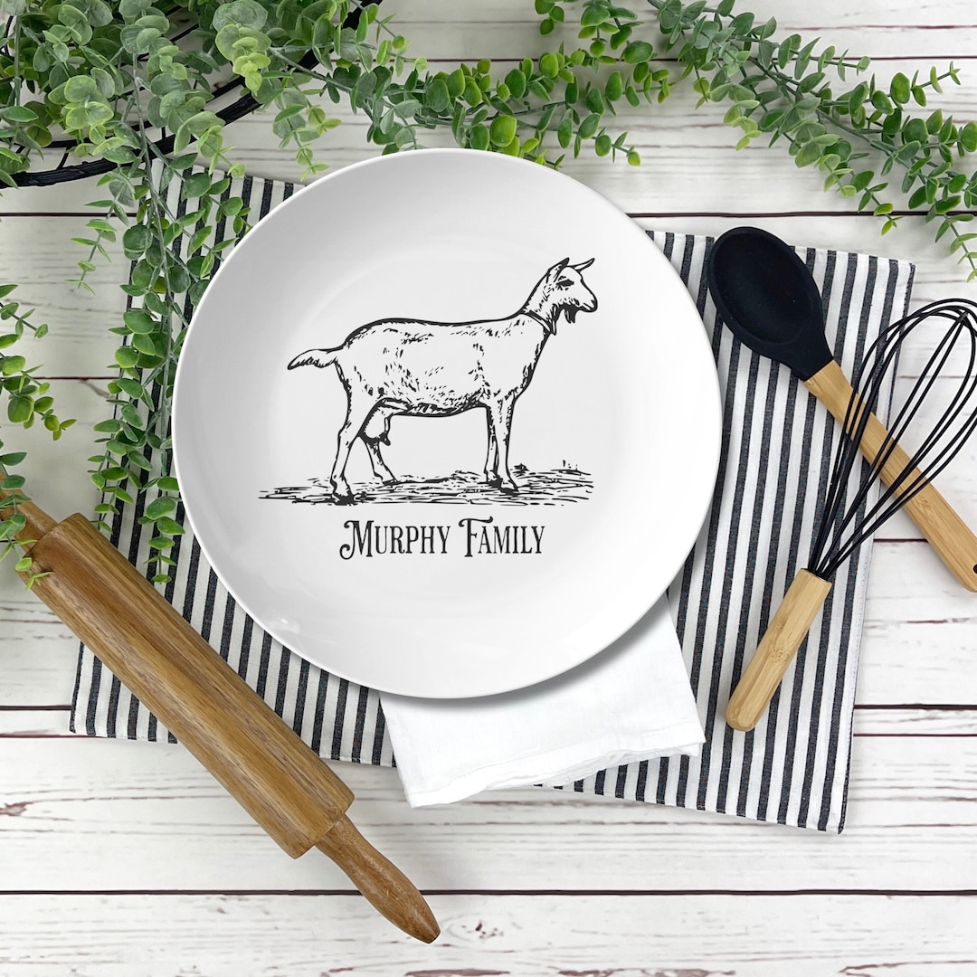 Goat Dinner Plate Goat Custom Plate Family Gift Goat Lover Plate ...