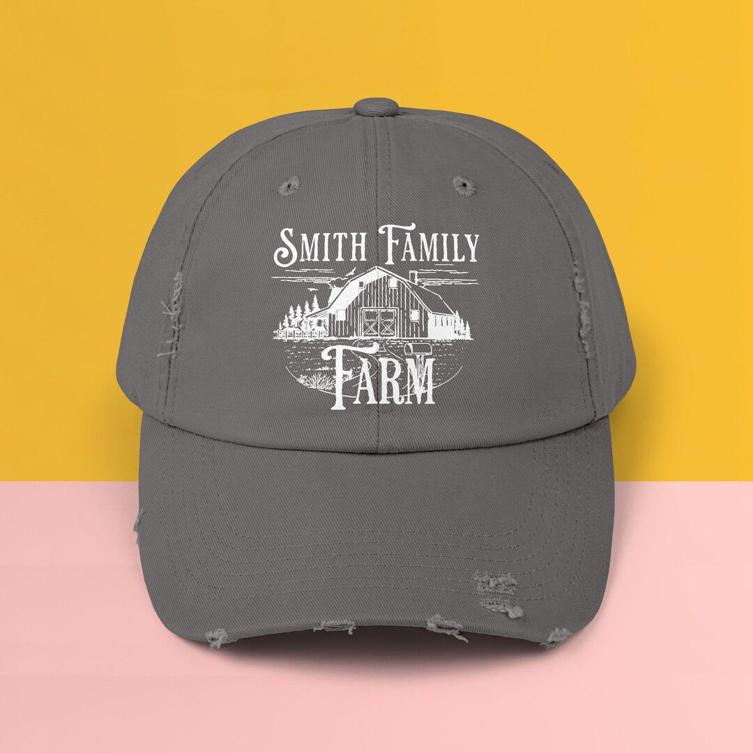 Custom Farm Hat Farm Barn Distressed Cap Family Farm Gift Farm Name Cap ...