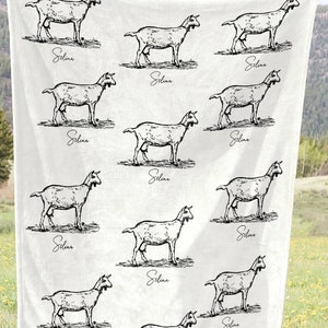 Personalized Goat Gift Goat Blanket Goat Custom Name Gift Farm Blanket ...