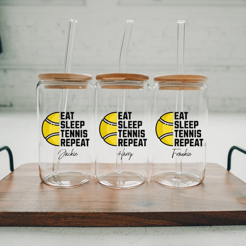 Personalized Tennis Glass Cup, Tennis Team Gift (16oz) - Etsy