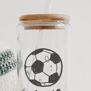 Personalized Soccer Tumbler Soccer Glass Cup Soccer Boy Gift Soccer ...