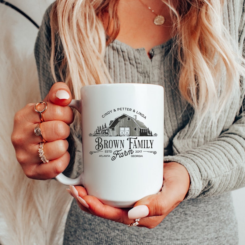 Custom Farmhouse Barn Mug, Family Farm Gift - Etsy