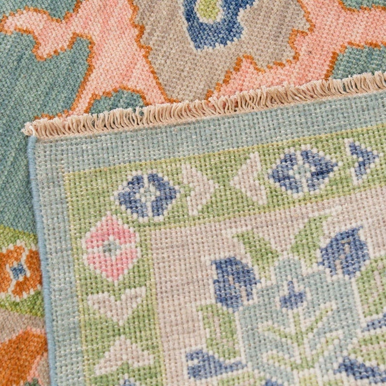 Emily Blue Pink Art Woolen Area Rug 3x5 4x6 5x7 5x8 6x9 7x10 8x10 8x11 ...