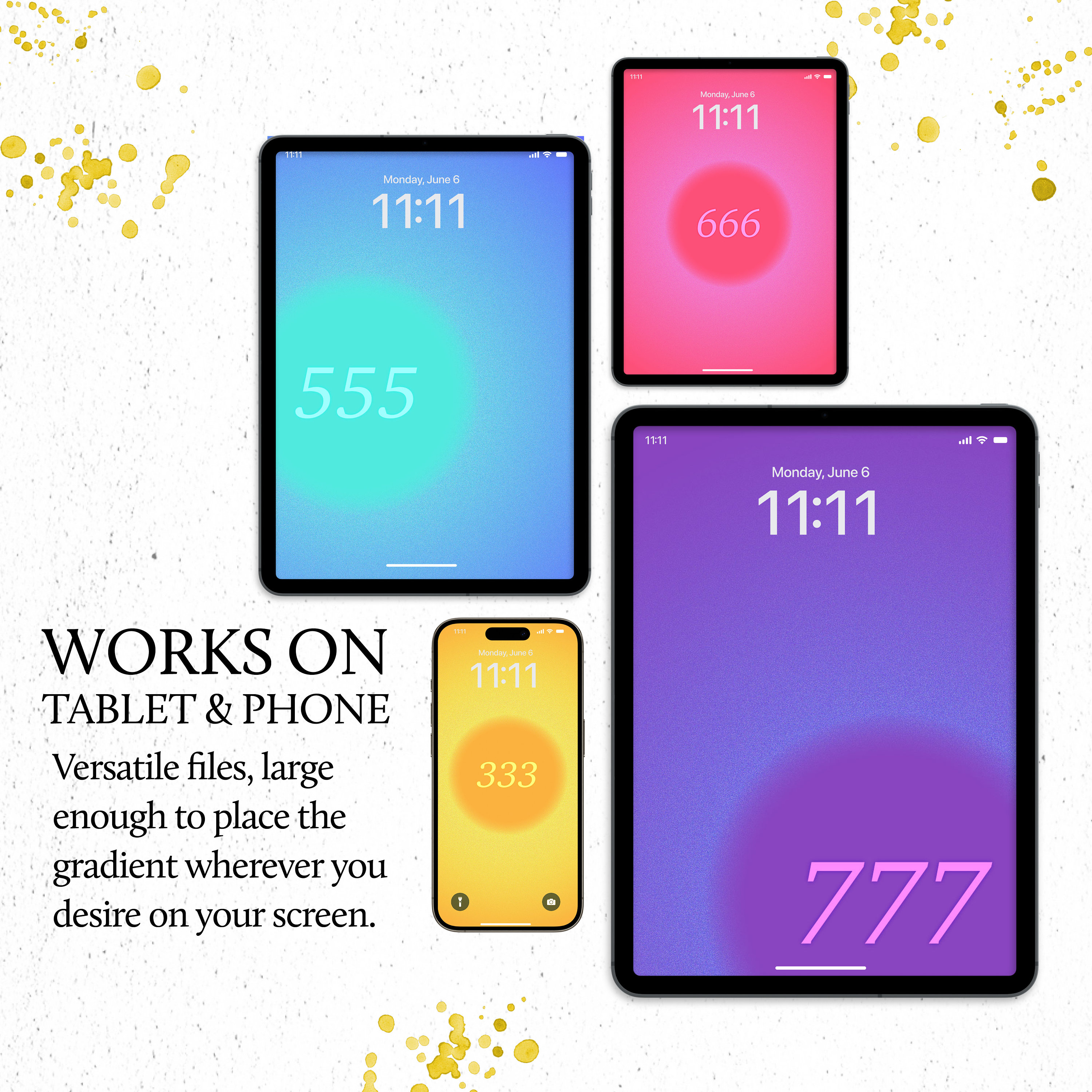 Angel Number Gradient Wallpaper, Gradient background Bundle, Aura ...