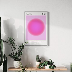 Angel Number 666 Print, Affirmation Wall Art, Gradient Wall Art ...