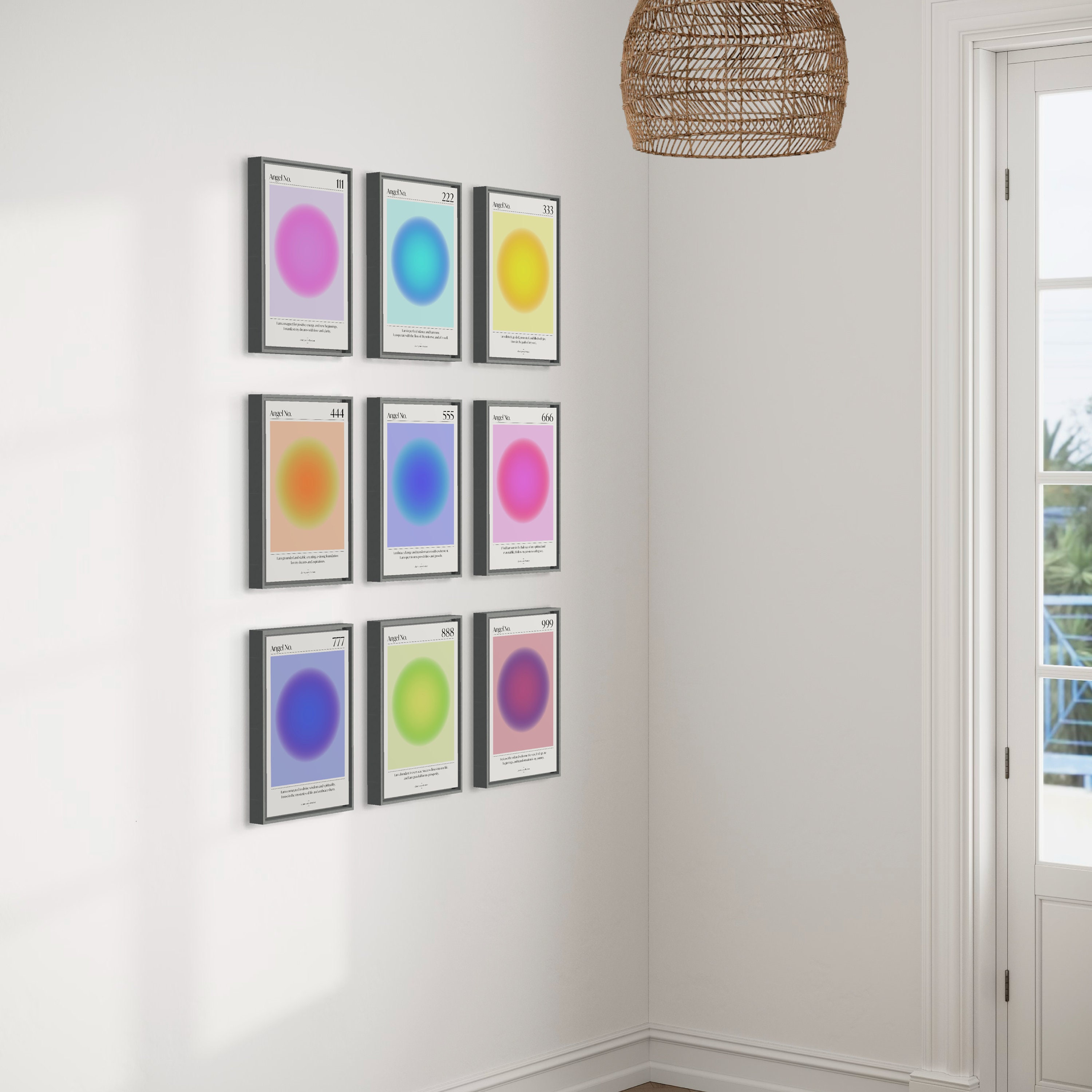 Angel Numbers, Aura Poster Print, Trendy Preppy Wall Art, Spiritual ...