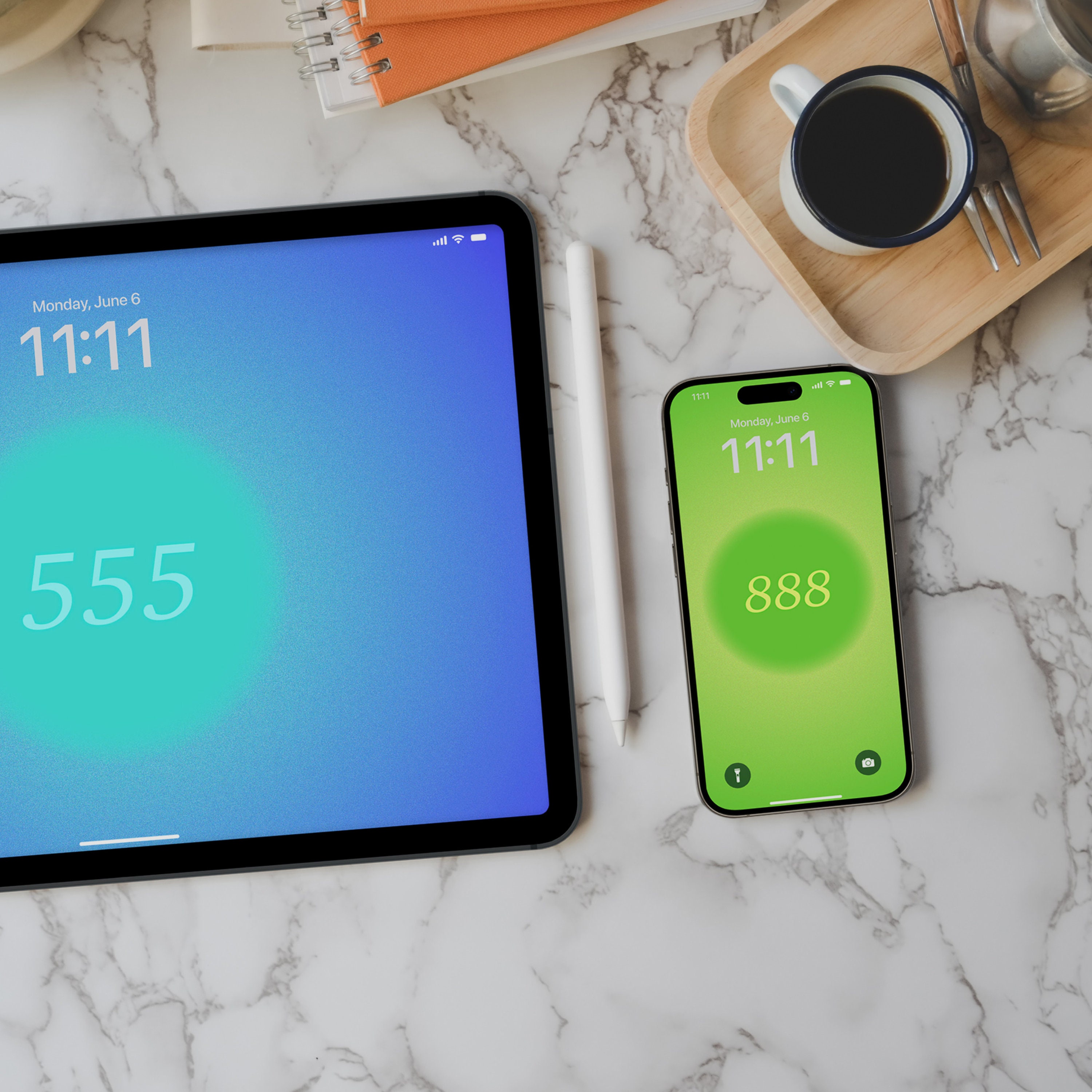 Angel Number Gradient Wallpaper, Gradient background Bundle, Aura ...