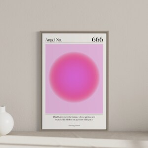 Angel Number 666 Print, Affirmation Wall Art, Gradient Wall Art ...