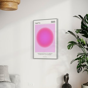 Angel Number 666 Print, Affirmation Wall Art, Gradient Wall Art ...