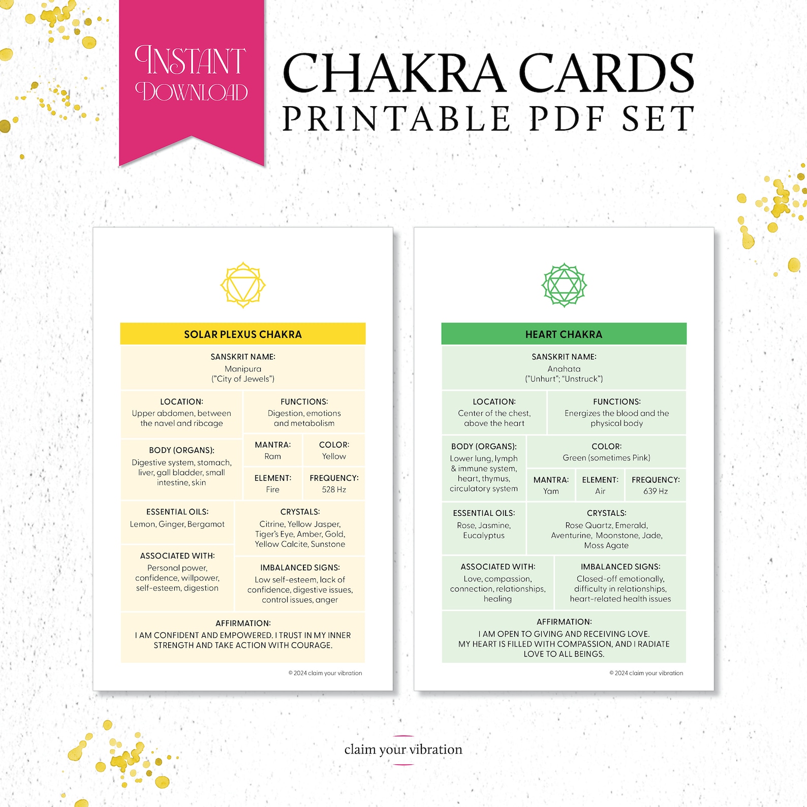 Chakra Cards Printable - Etsy