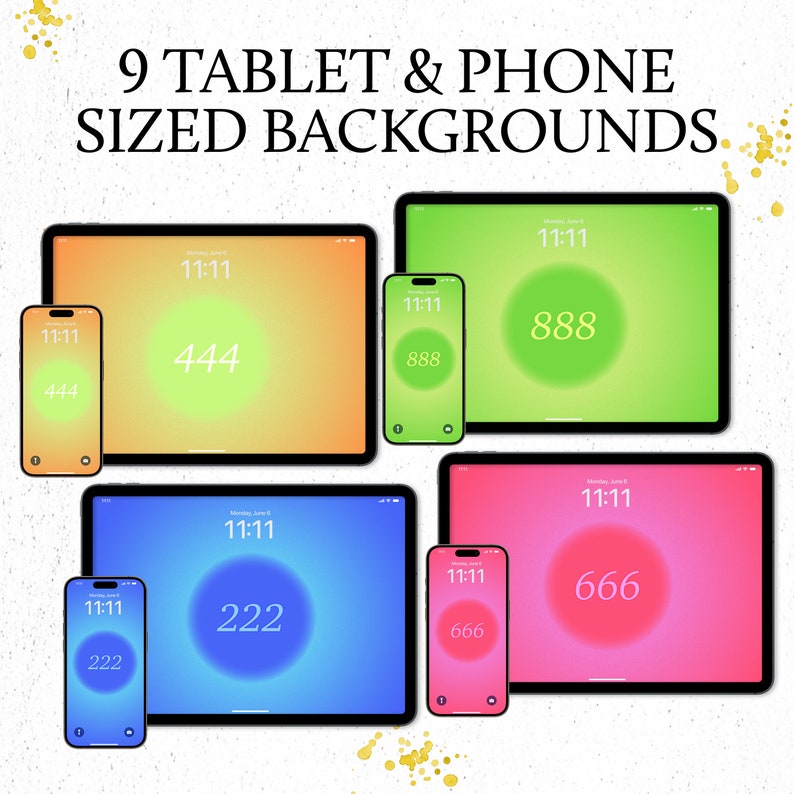 Angel Number Gradient Wallpaper Gradientbackground Bundle - Etsy