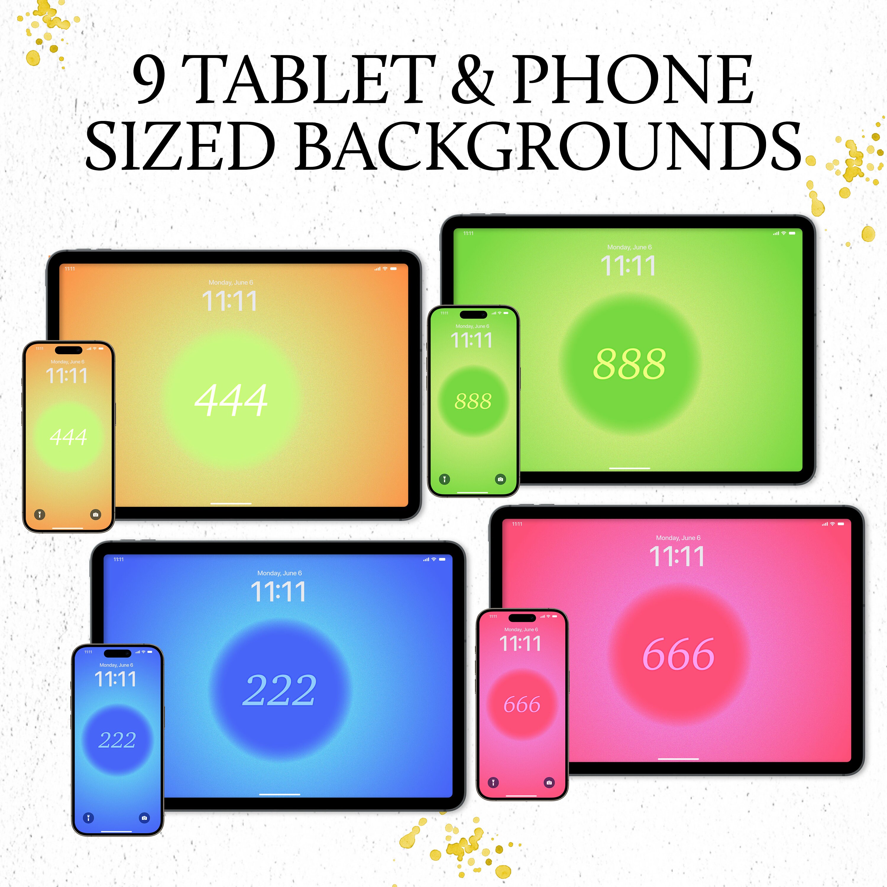 Angel Number Gradient Wallpaper, Gradient background Bundle, Aura ...