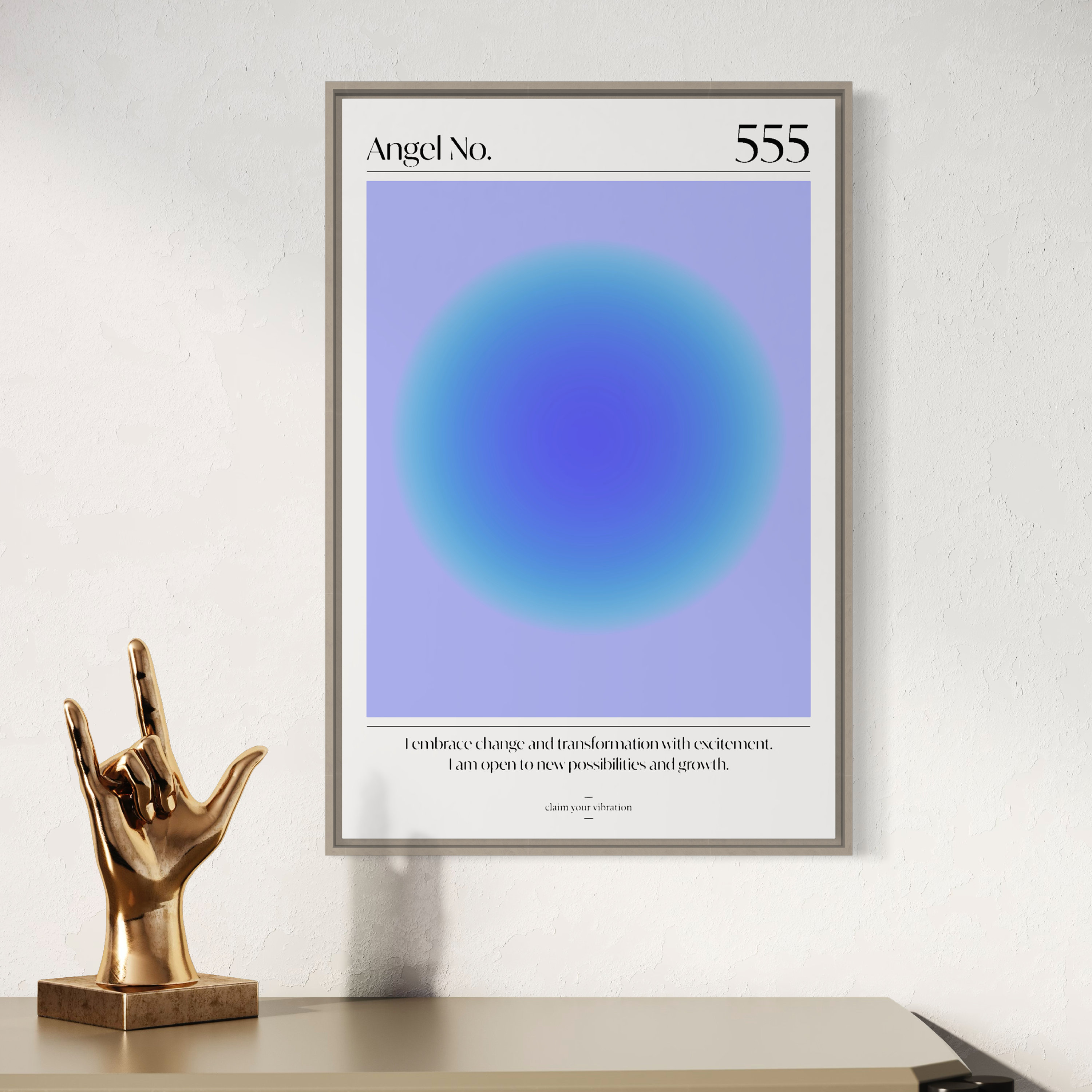 Angel Number 555 Aura Poster Instant Printable Download, Gradient Wall ...