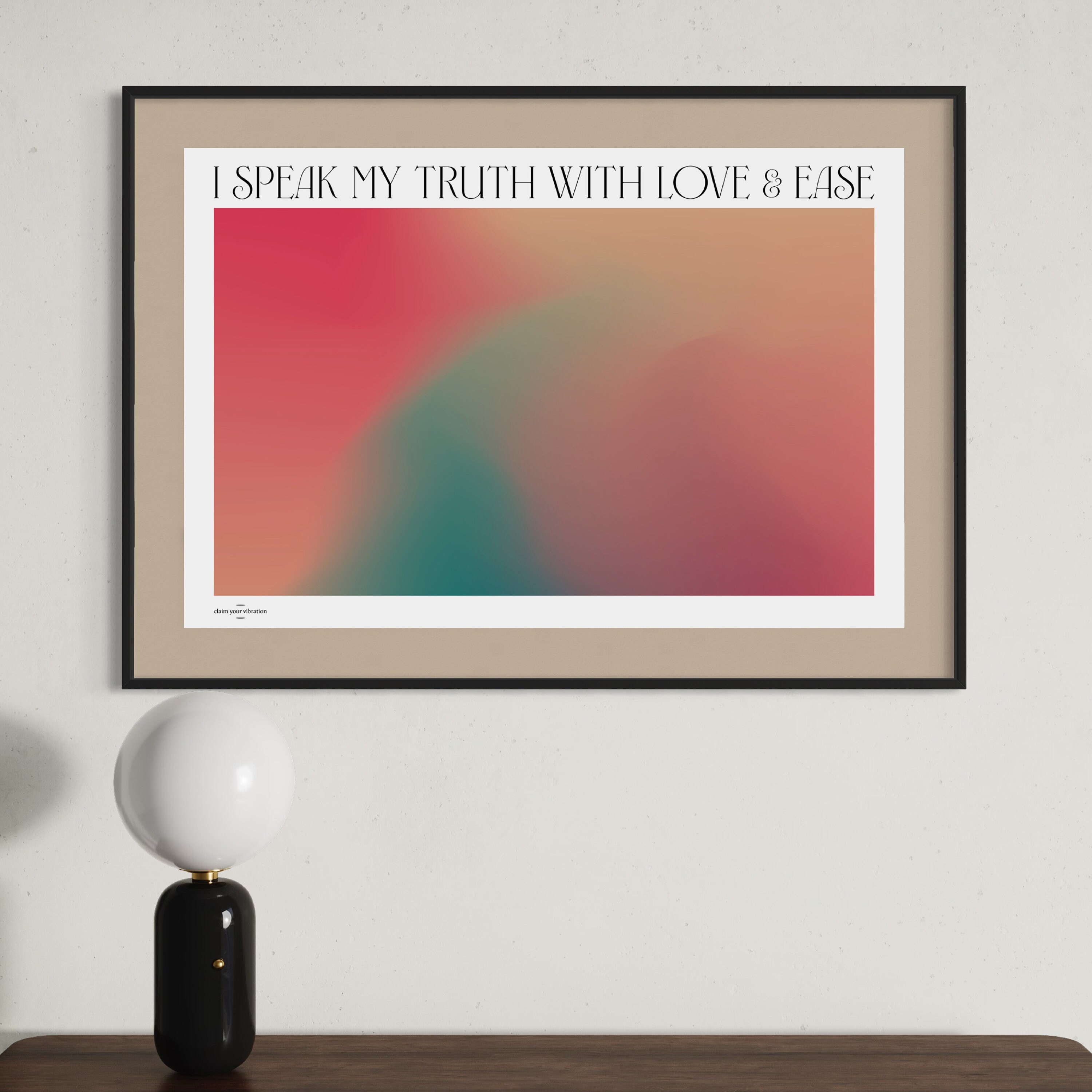 Love & Truth Affirmation Poster, Aura Gradient Wall Art, Aura Energy ...