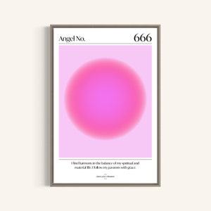 Angel Number 666 Print, Affirmation Wall Art, Gradient Wall Art ...