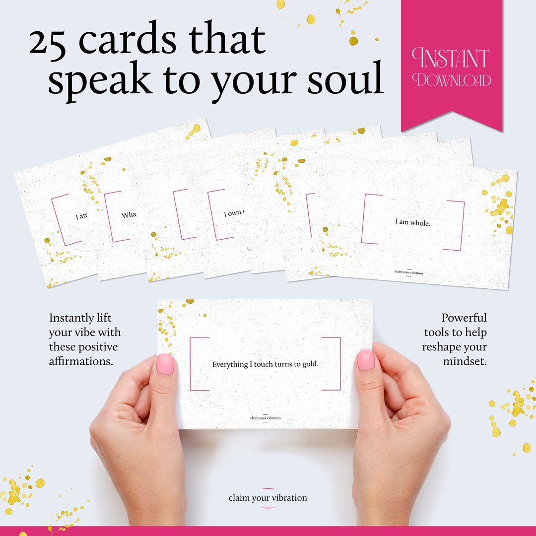 Affirmative Cards, Affirmation Poster Set, Affirmative Gift, Printable ...
