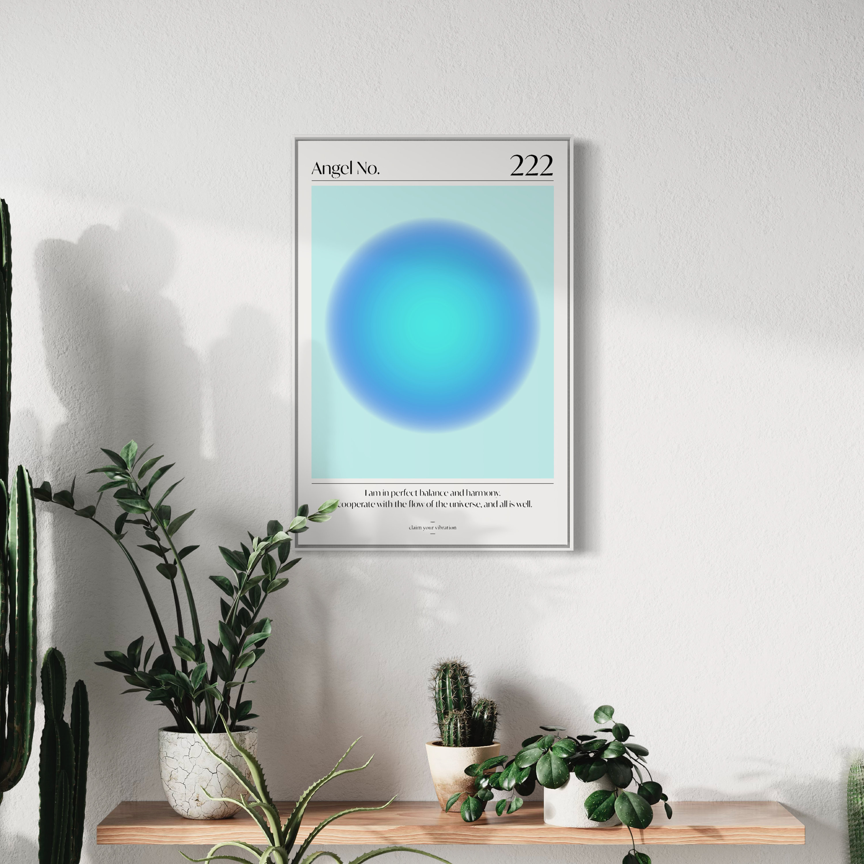 Angel Number 222 Aura Poster Instant Printable Download, Gradient Wall ...