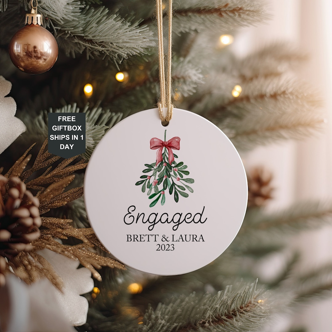 Engaged Christmas Ornament Engagement Ornament Custom Ornament ...