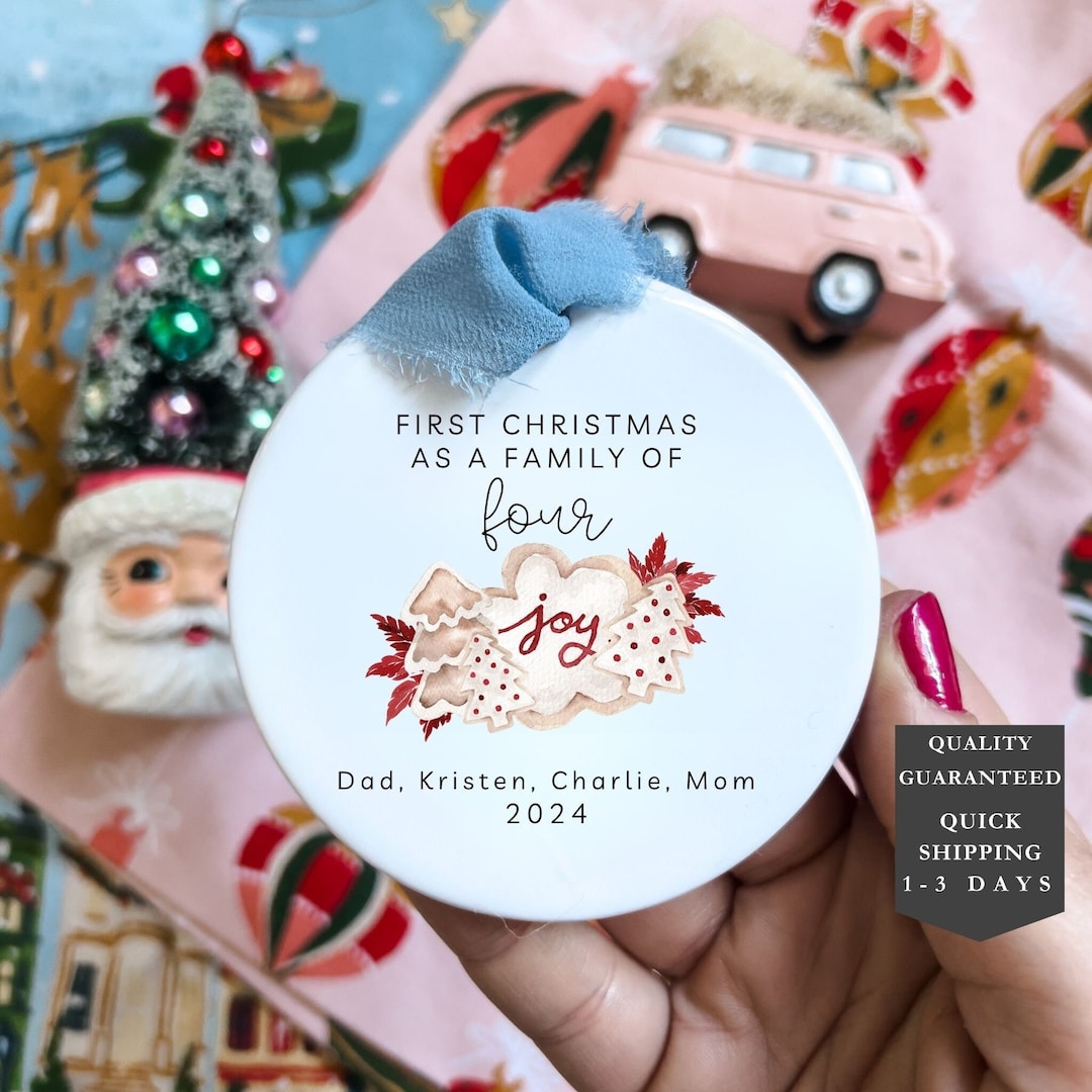 Personalized First Christmas as a Family of Three Ornaments Family of ...