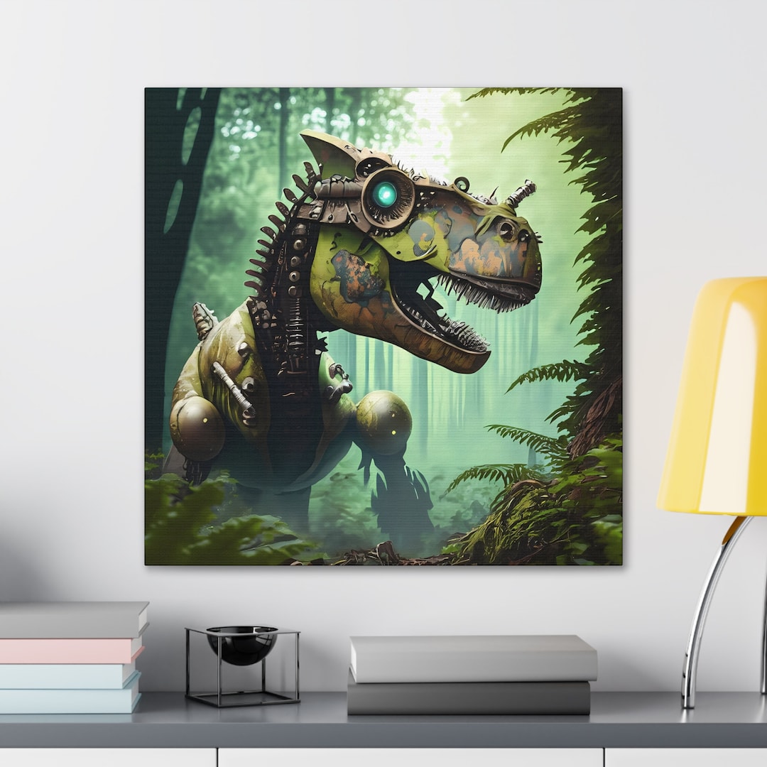 Enveloppements de galerie de toile Cyborg T-Rex. Tyrannosaure ...