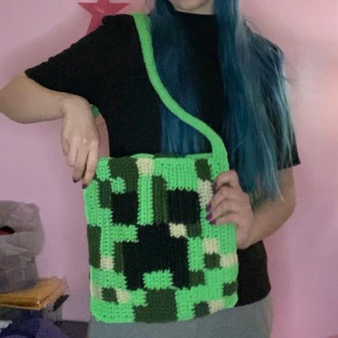 Minecraft Creeper Inspired Shoulder Bag | Handmade Purse | Gaming Movie ...