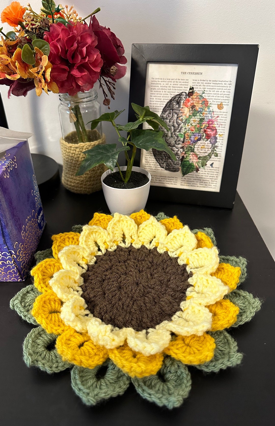 Handmade Sunflower Coaster - Etsy