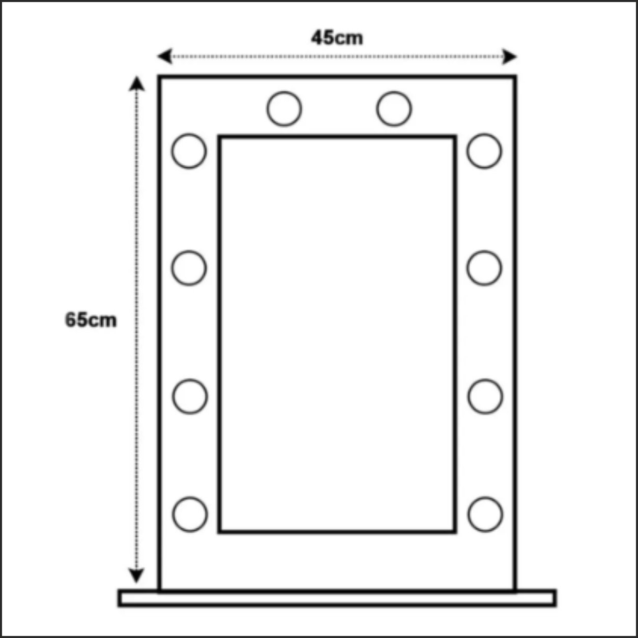 Illuminated Backstage Makeup Mirror 65x45 Cm - Etsy