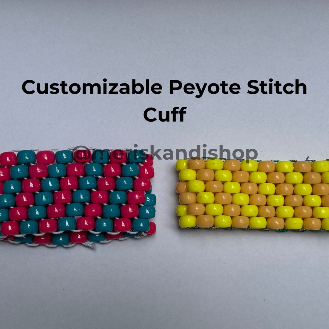 Customizable Pony Bead Peyote Stitch Kandi Cuff - Etsy