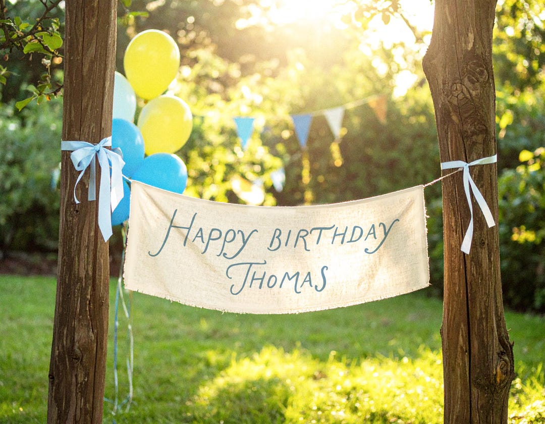 Hand Painted Custom Birthday Banner for Kids | Personalized Party Decor ...