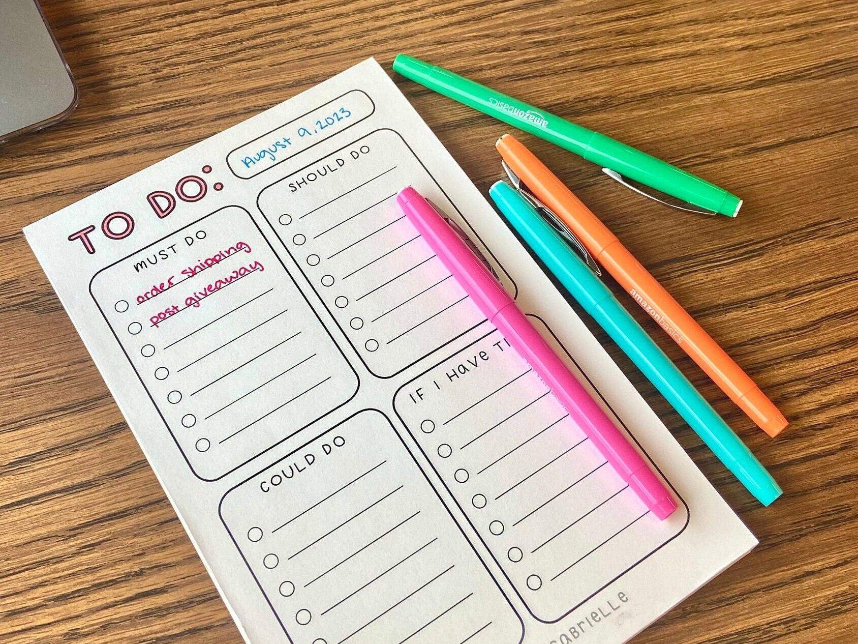 Categorized to Do List Checklist, Daily Planner, Weekly Planner ...