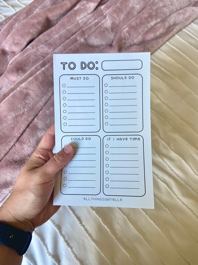 Categorized to Do List - Checklist, Daily Planner, Weekly Planner ...