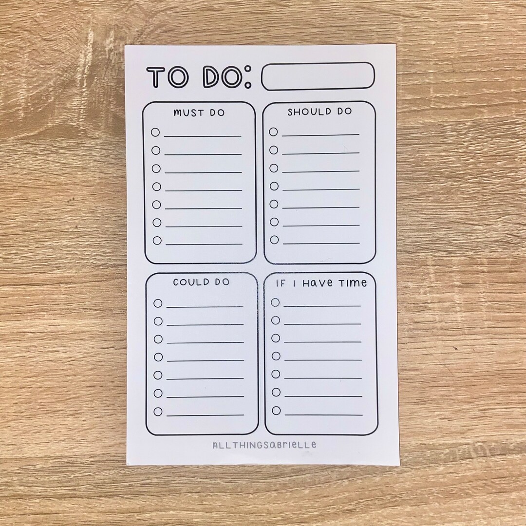 Categorized to Do List - Checklist, Daily Planner, Weekly Planner ...