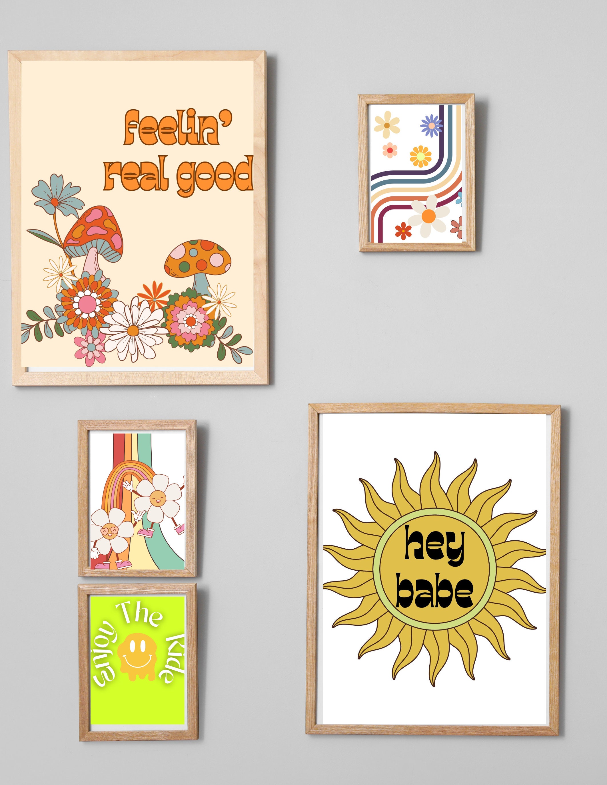 Set of 10 Groovy Digital Prints - Etsy