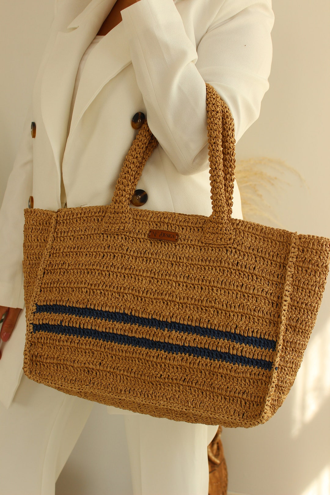 Custom Beach Bag, Woven Bag, Natural Bag, Bali Bag, Crochet Beach Bag ...