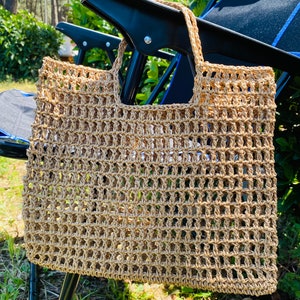 Vacation Lightweight Paper Rope Bag, Mesh Summer Light Large Bag,raffia ...