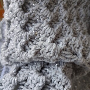 Shiny Silver Crochet Throw - Etsy