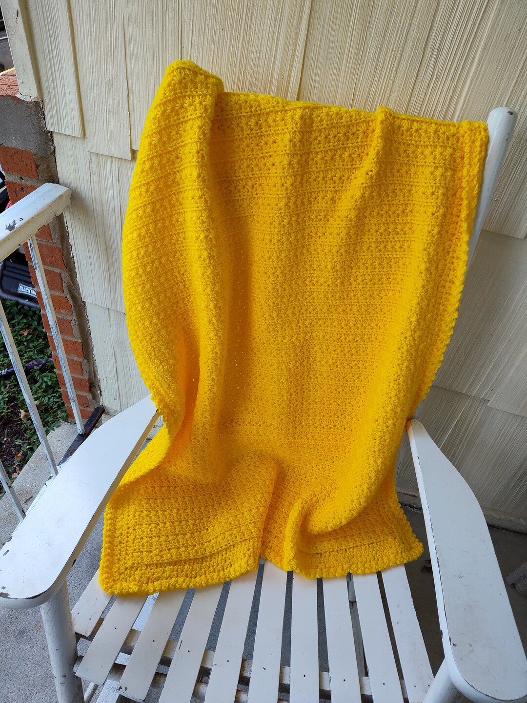 Bright Yellow Starburst Crochet Throw - Etsy