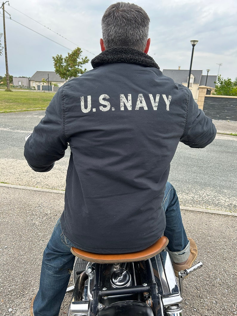 US NAVY - N1 Deck Jacket - Dark Blue - Etsy